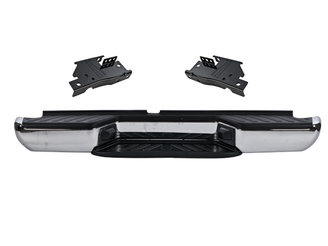 Defensa Trasera Cromada con Hules Antiderrapantes y Bracks