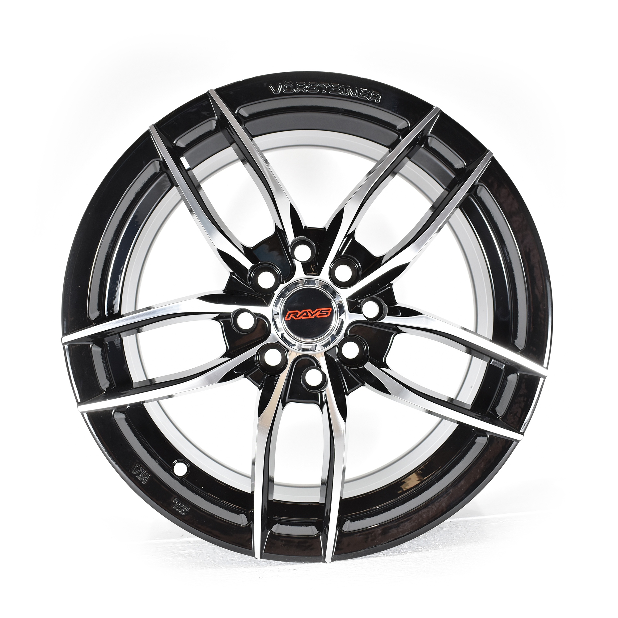 Juego de 4 Rines de 15" con Centro RAYS Color Negro Brillante y Doble ...