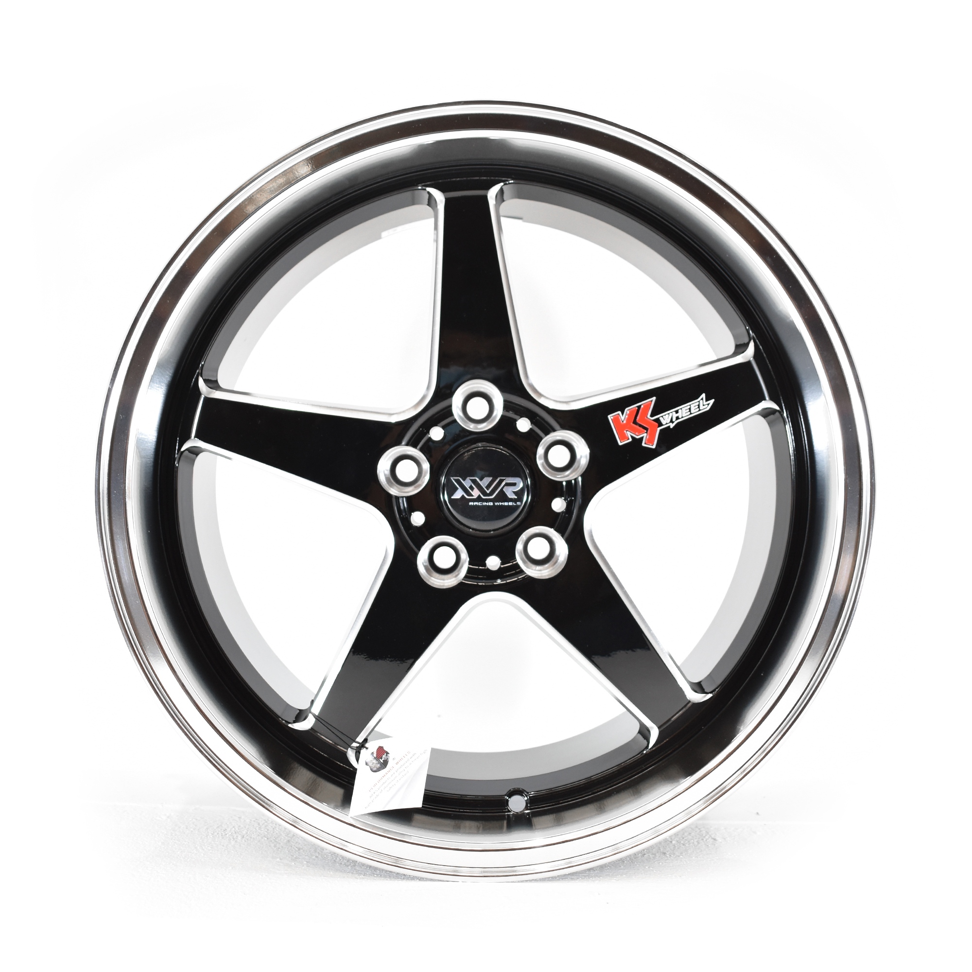 Juego de 4 Rines con 5 Brazos Negros y Aro Cromado de 18" Auto Magic