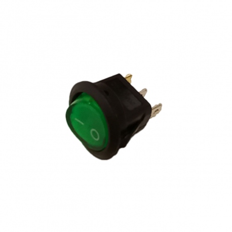 Switch Redondo Tipo Tecla Verde con Indicador de Encendido y Apagado Tunix
